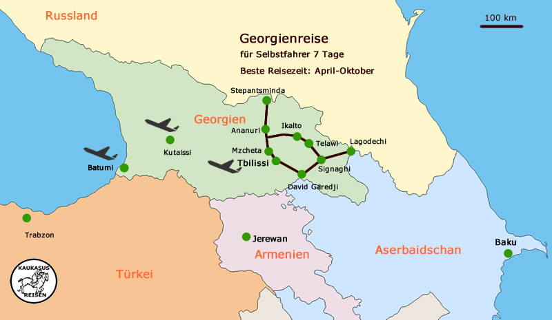 Georgien Selbstfahrerreise 9 Tage – Mietwagen & Route
