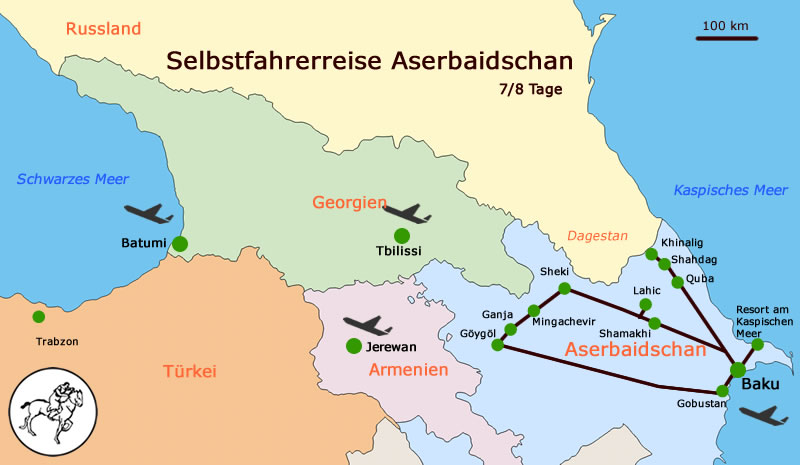 Aserbaidschan Reise für Selbstfahrer 7 Tage - KAUKASUS-REISEN